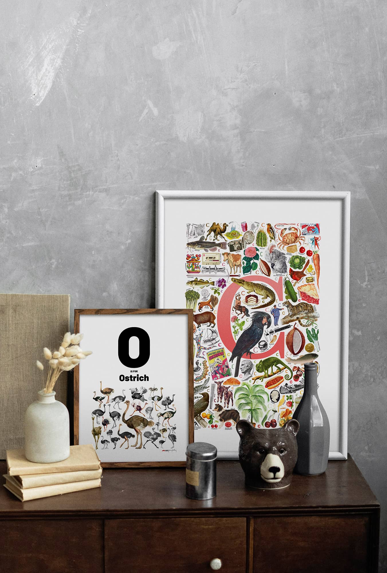 The Alphabet Series - unique letter posters with vintage illustrations ...